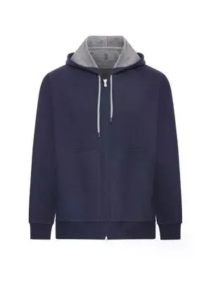 Brunello Cucinelli Zip-up Drawstring Hoodie - Blue