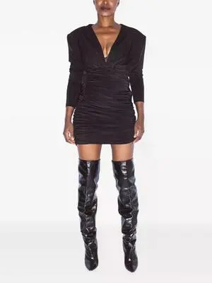 CUANNA Odina Ruched Mini Dress - Black
