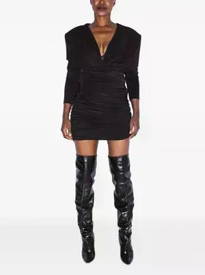 CUANNA Odina Ruched Mini Dress - Black