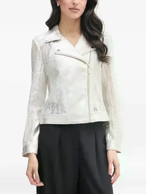 Joseph Ribkoff Metallic-effect Crochet-knit Jacket - Silver