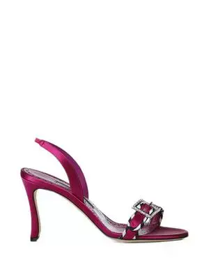 Manolo Blahnik Crystal-buckle Slingback Sandals