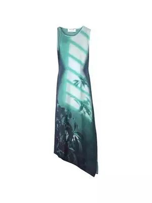 Ph5 Asymmetric-hem Knot-detail Dress - Blue