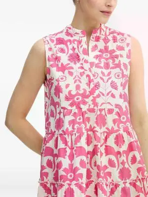 LOLA CASADEMUNT Floral-print Tiered Mini Dress - White