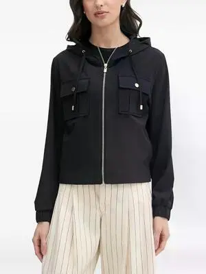 Joseph Ribkoff Hooded Flap-pocket Jacket - Black