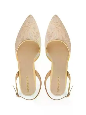 GINISSIMA Ines Lace Slingback Pumps - Neutrals