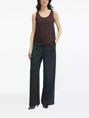 Joseph Ribkoff Stud-embellished Open-knit Tank Top - Brown