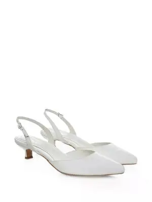 GINISSIMA Alice Pointed-toe Slingback Pumps - White