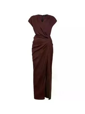 Proenza Schouler Bettina Dress In Eco Stretch Viscose Linen - Brown