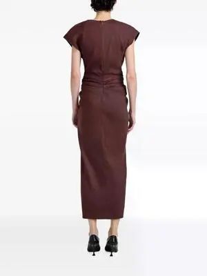 Proenza Schouler Bettina Dress In Eco Stretch Viscose Linen - Brown