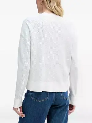 Dkny Logo-detail Perforated-knit Sweater