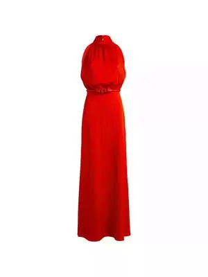 Silvia Tcherassi Damara Belted Halterneck Maxi Dress