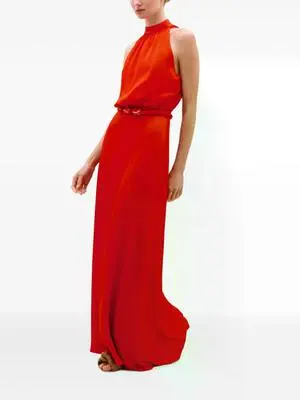 Silvia Tcherassi Damara Belted Halterneck Maxi Dress