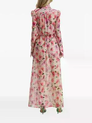 CUANNA Floral-print Pussy-bow Dress
