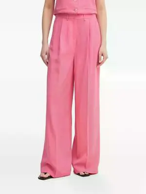 LOLA CASADEMUNT Pleated-detailing Wide-leg Trousers - Pink