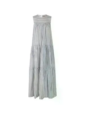 SEMICOUTURE Luigia Striped Tiered Maxi Dress