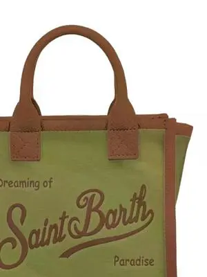 MC2 SAINT BARTH Calf Leather-trimmed Tote Bag - Green