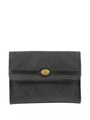Dior Leather All-over Logo Print Clutch Bag - Black