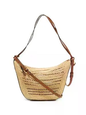 Loewe Mini Hammock Raffia Shoulder Bag - Neutrals