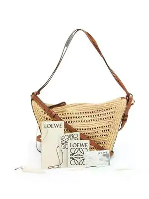 Loewe Mini Hammock Raffia Shoulder Bag