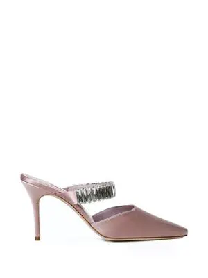 Manolo Blahnik Crystal-embellished Pointed-toe Sandals - Pink