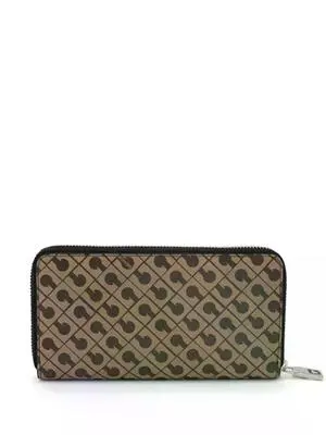 GHERARDINI Monogram-print Zip-around Wallet - Neutrals