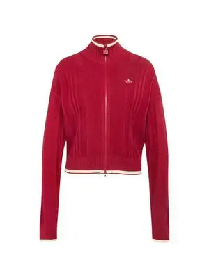 Adidas Chevron-knit Cardigan - Red