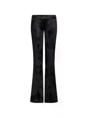 DONDUP Crushed-velvet Flared Trousers - Black