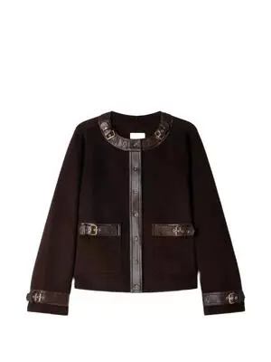 Sandro Leather-trimmed Jacket - Black