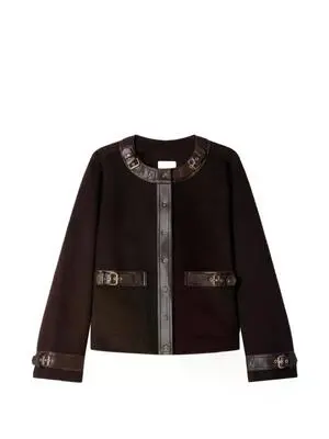 Sandro Leather-trimmed Jacket - Black