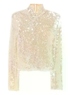 Monse Embellished Sequin Top - Neutrals