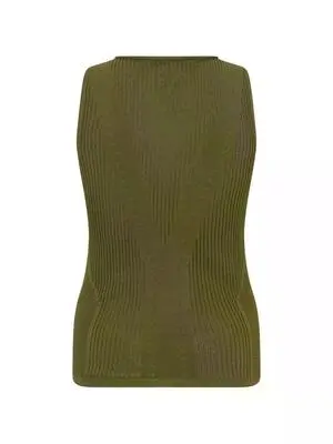 Alberta Ferretti Pointelle-knit Sleeveless Top