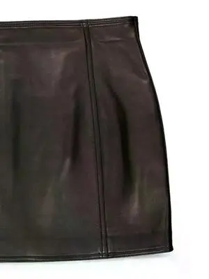 Balmain High-waist Lambskin Mini Skirt