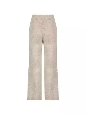 Brunello Cucinelli Sparkling Mohair And Virgin Wool Knit Track Trousers - Neutrals