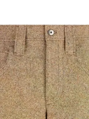 Brunello Cucinelli Virgin Wool Donegal Baggy Five-pocket Trousers With Monili - Neutrals