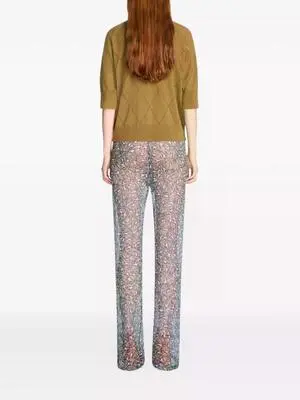 Dries Van Noten Merino Wool Ajoure Stitch Sweater - Brown