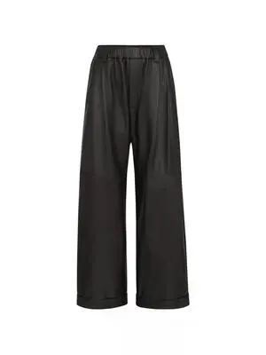 Brunello Cucinelli Nappa Leather Baggy Trousers - Black