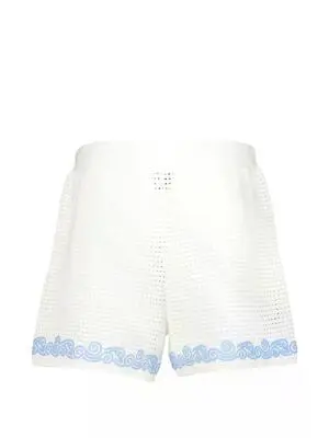 Casablanca Oasis Crochet-knit Shorts - White