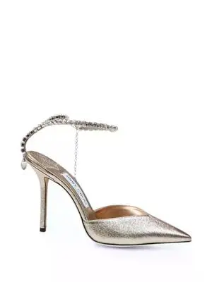JIMMY CHOO Saeda Crystal-embellished Pumps - Gold