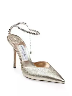 JIMMY CHOO Saeda Crystal-embellished Pumps