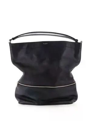 Saint Laurent Long Leather Hobo Bag - Black