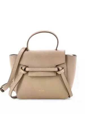 Celine Belt Bag Textured Leather Pico Shoulder Bag - Neutrals