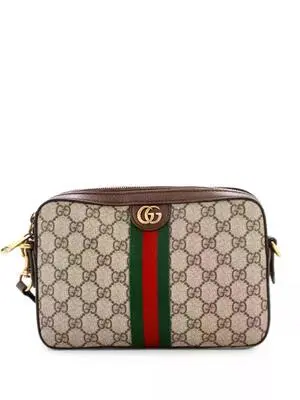 Gucci Ophidia Zip Wristlet Shoulder Bag Gg Coated Canvas Small Crossbody Bag - Brown