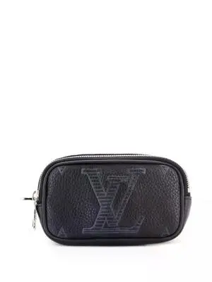 LOUIS VUITTON Signature Pocket Monogram Shadow Giant Taurillon Leather Belt Bag - Black