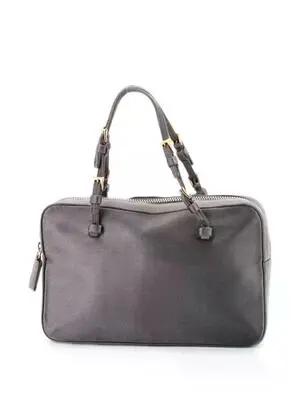 Prada Triangle Logo Cerniera Top Handle Bag Satin Satchel