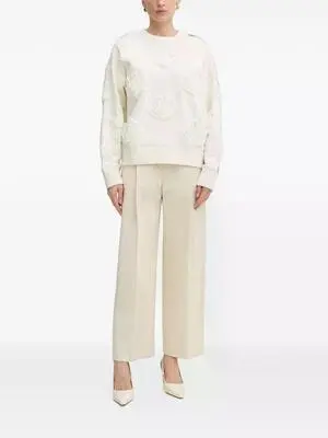 FORTE_FORTE Shell-appliqué Sweatshirt - Neutrals