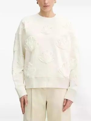 FORTE_FORTE Shell Appliqué Crewneck Sweatshirt - White