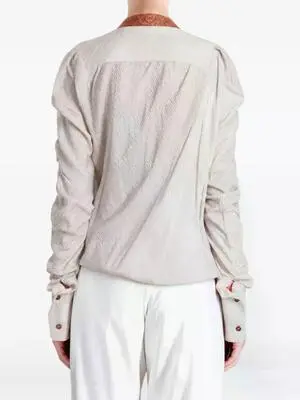 KIKO KOSTADINOV Tie-detail Ruched Blouse
