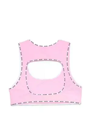 Moschino Logo-tape Cut-out Bra - Pink