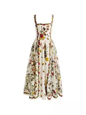 Alice + Olivia Vera Midi Dress - White