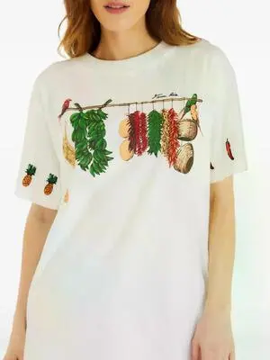 Farm Rio Graphic Print T-shirt - Neutrals